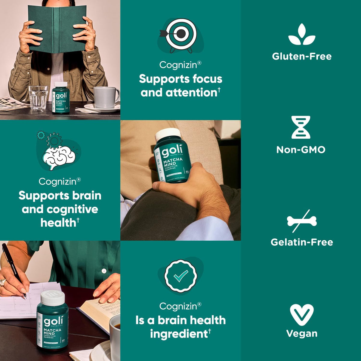 Goli® Matcha Mind Cognitive Gummies