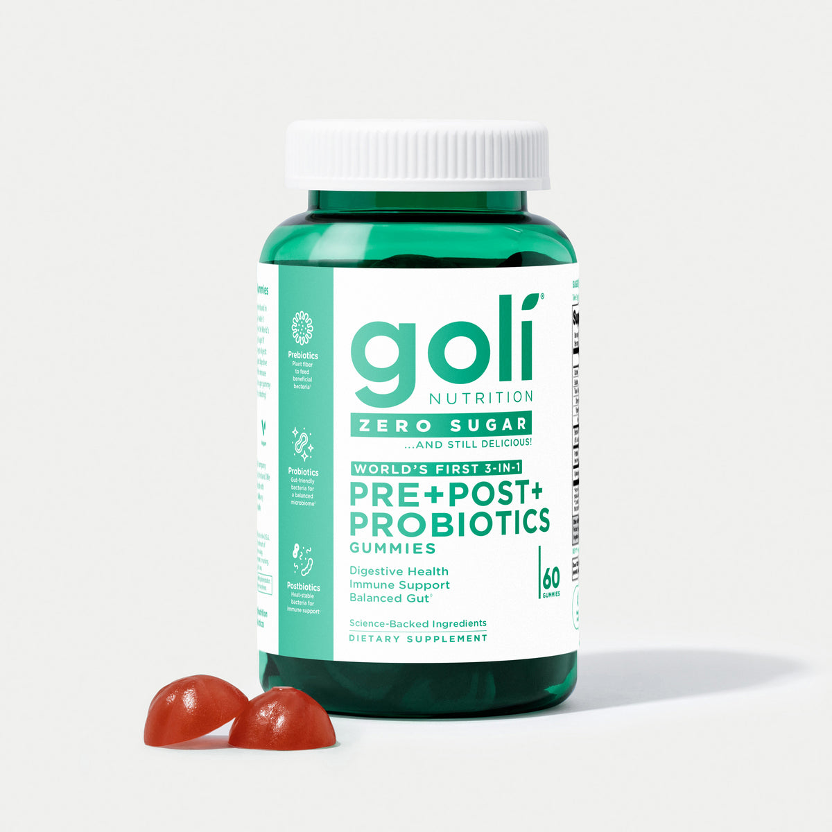 Goli Nutrition Zero Sugar Probiotic+ Gummies | Unit = Case of 48 | Goli®
