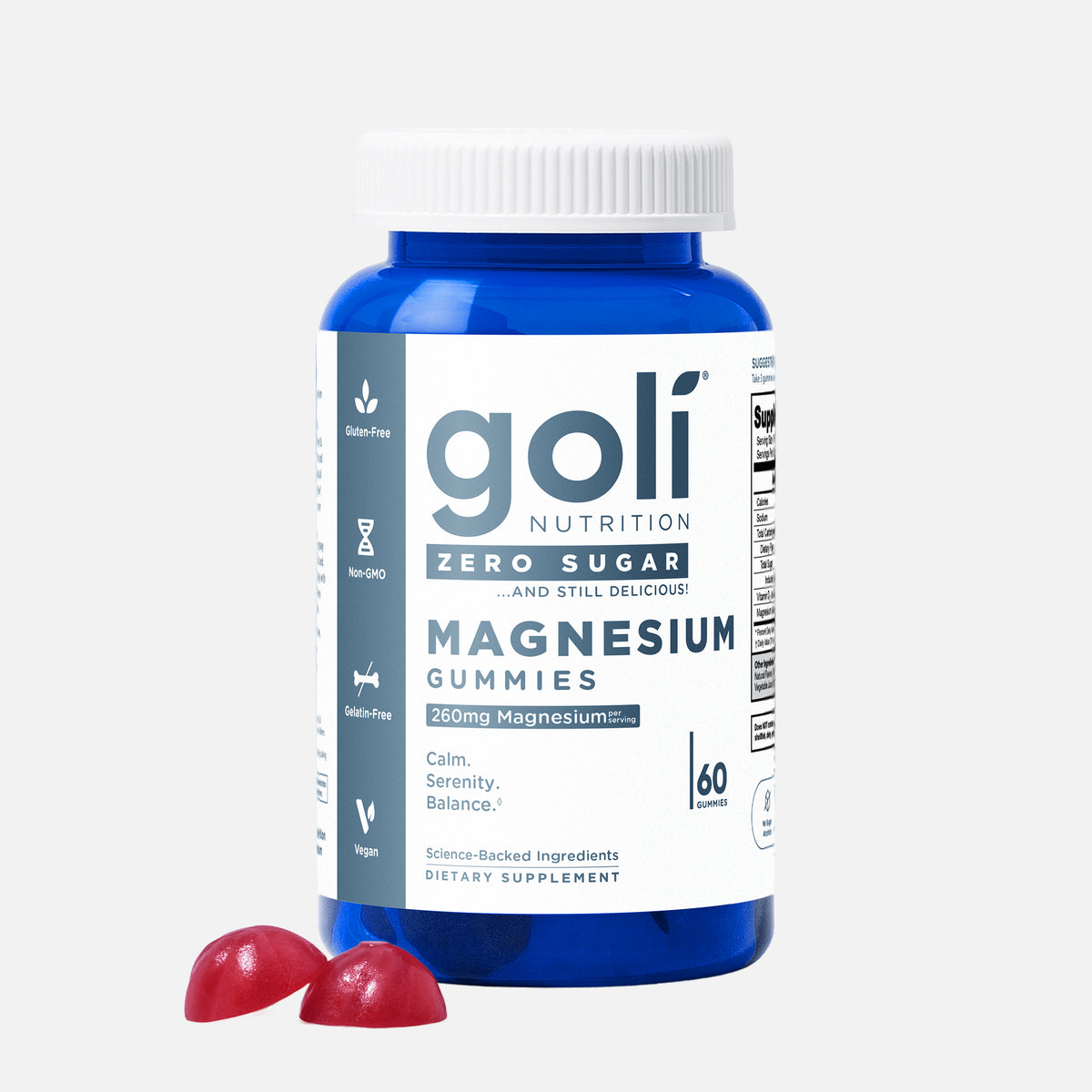 Goli Nutrition Zero Sugar Magnesium Gummies | Unit = Case of 24 | Goli®