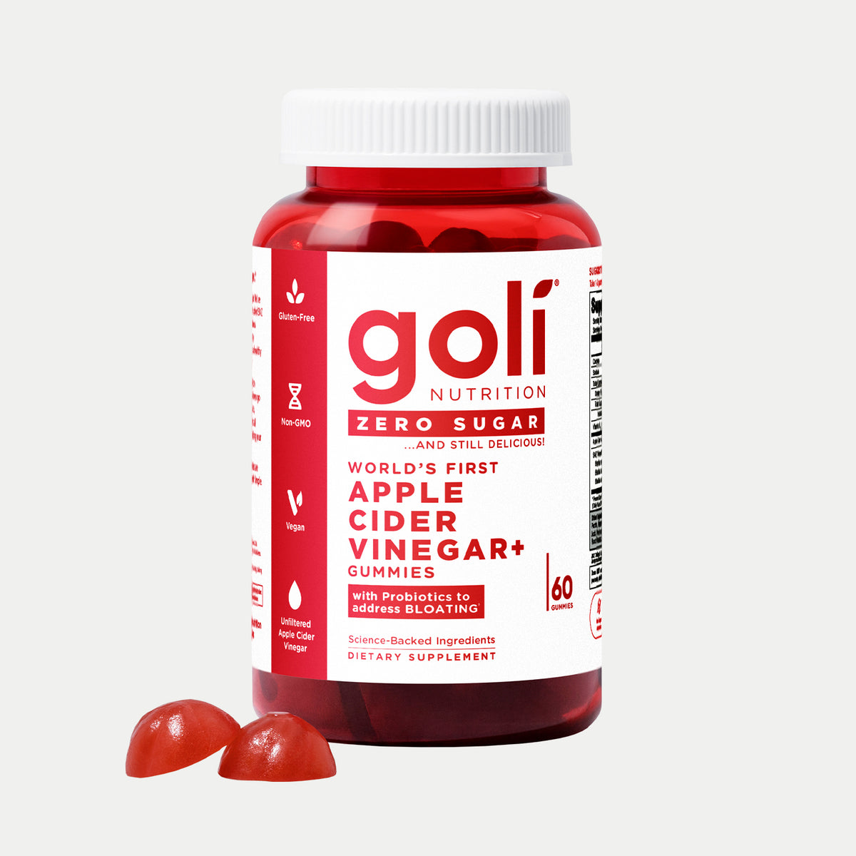 Goli Nutrition Zero Sugar ACV+ Gummies | Unit = Case of 24 | Goli®
