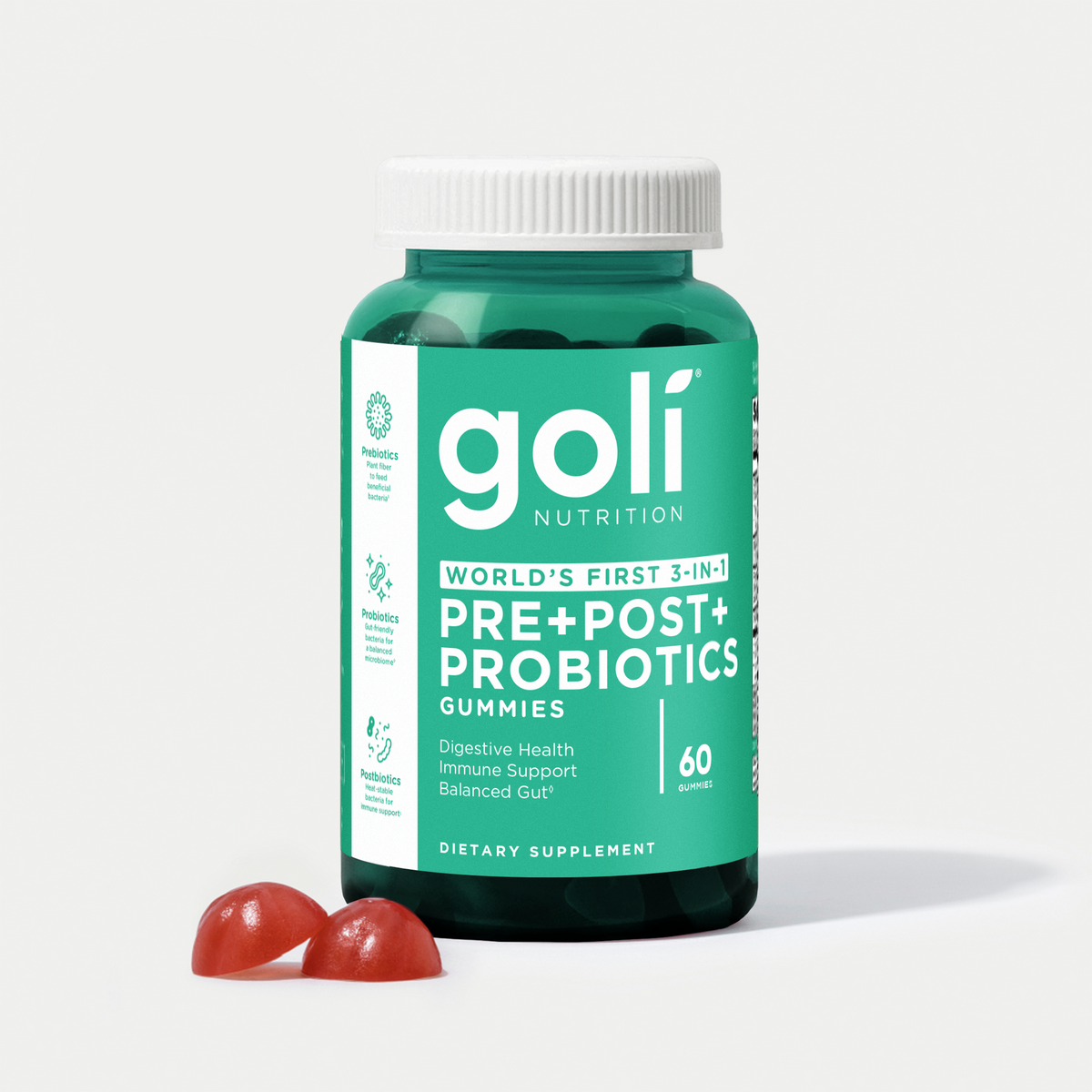Goli Pre, Post, Probiotics Gummy - World's First 3-in-1 Gluten-Free, V ...