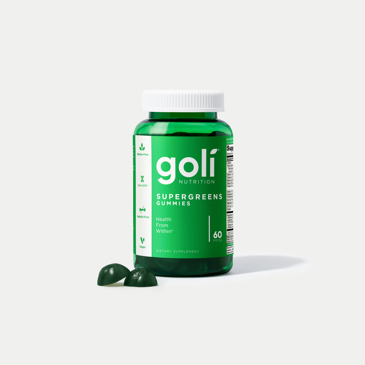Goli Nutrition Supergreens Gummies | Unit = Case of 24 | Goli®