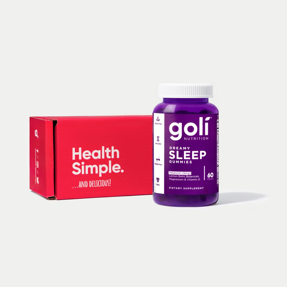 Goli Dreamy Sleep Gummy - Melatonin, Vitamin D, Magnesium, Lemon Balm ...