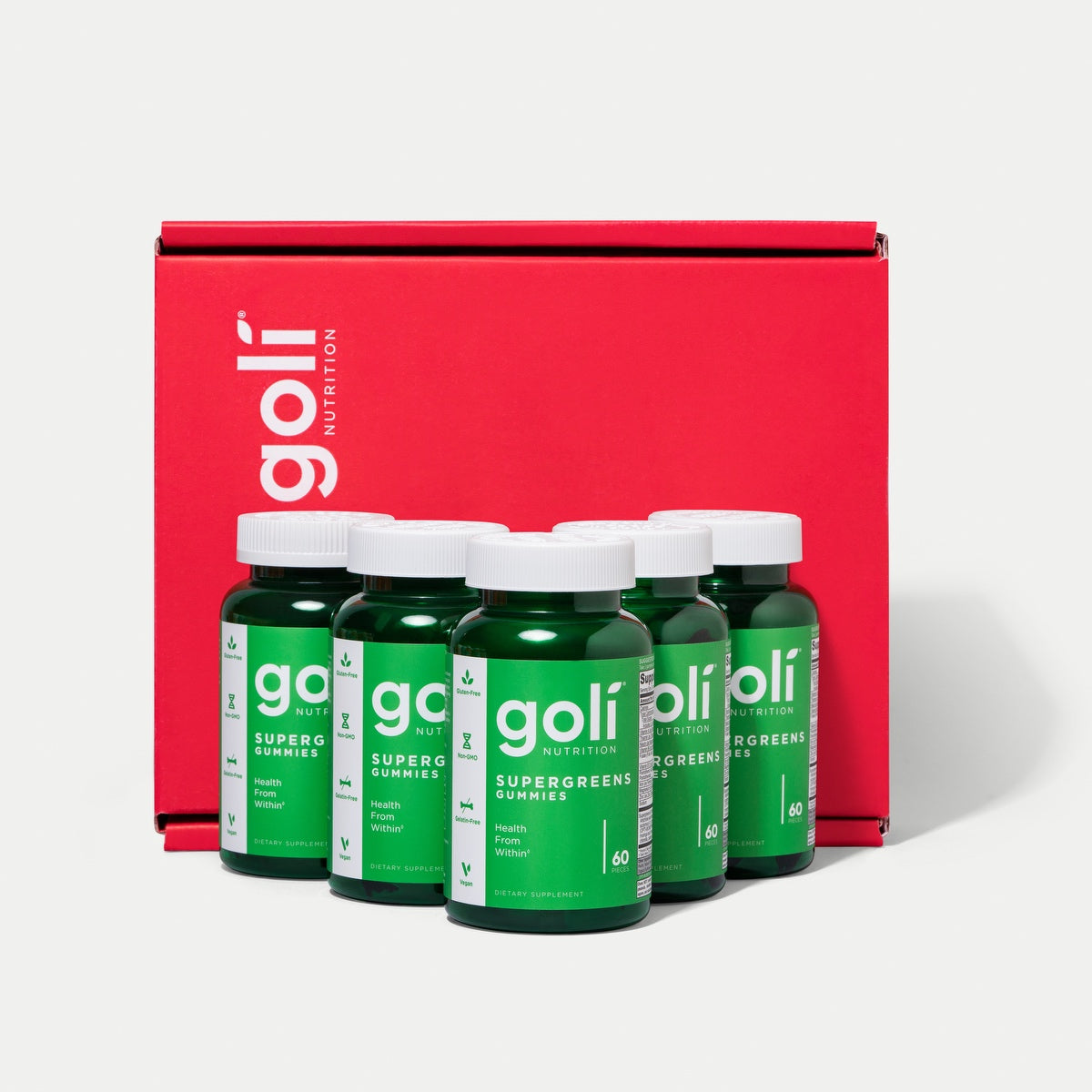 5 Bottles of Supergreens Gummies | Goli®